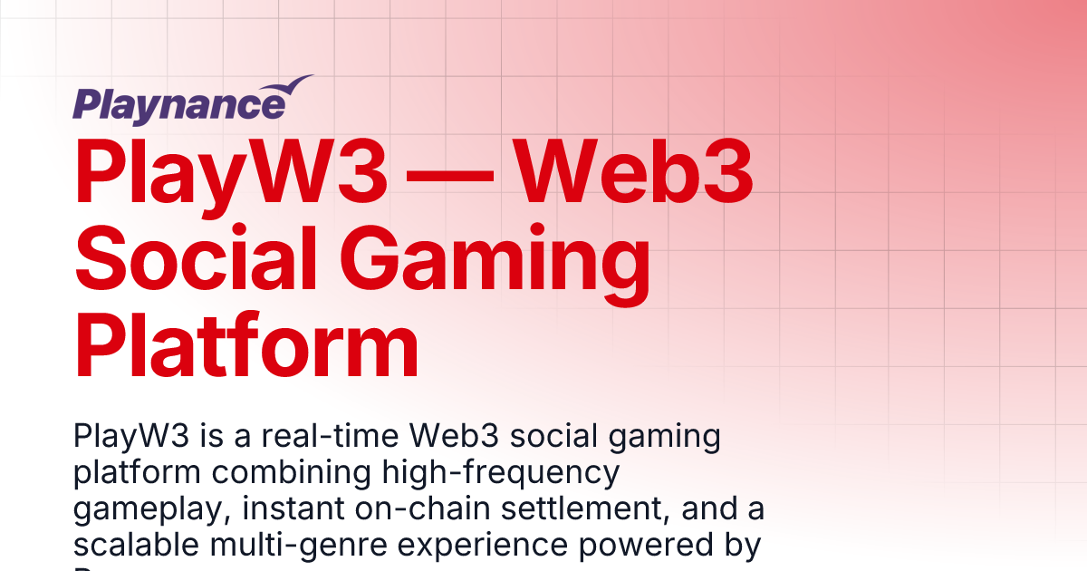 PlayW3 — Web3 Social Gaming Platform | PlayW3 | On-Chain Infrastructure